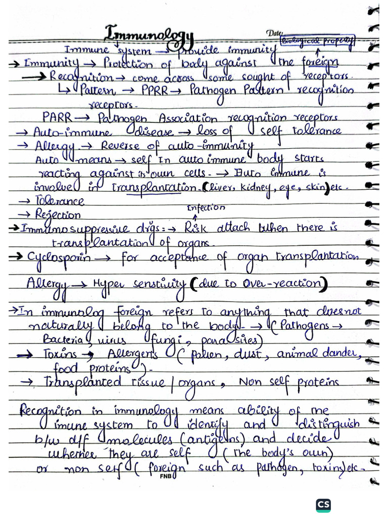 Immunology Notes | PDF