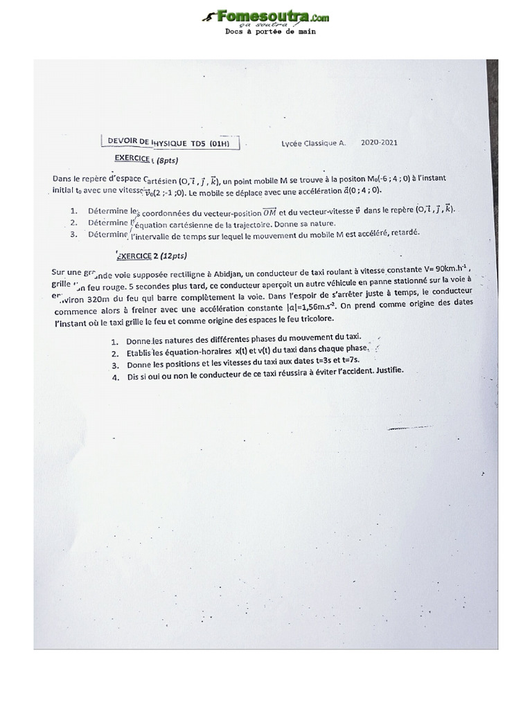 Physique TleD 2021 Classique | PDF