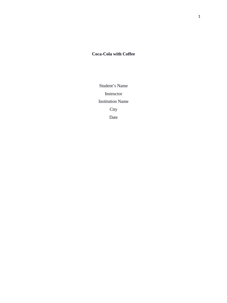 Coca cola Analysis | PDF | Coca Cola | Pepsi