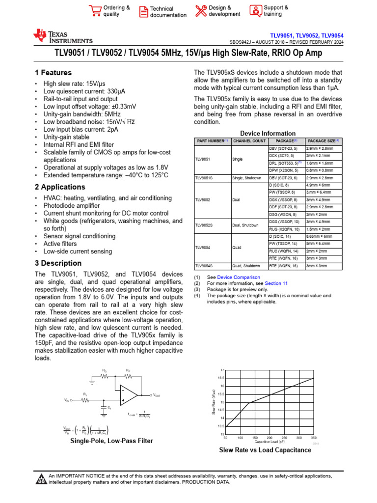 TLV 9052 | PDF | Electrostatic Discharge | Amplifier