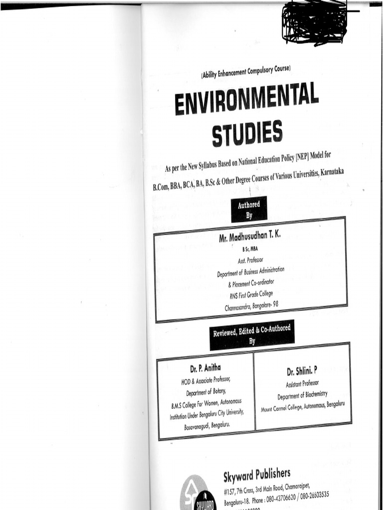 Evs Text Book-1 | PDF