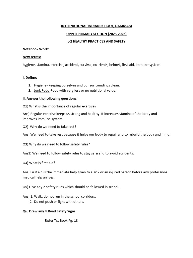 L-2 Healthy Practices and Safety-1 | PDF