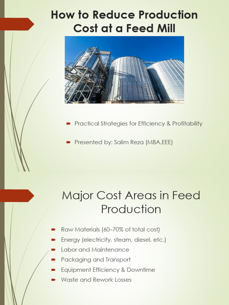 How To Reduce Production Cost at Feed Mill PDF | PDF