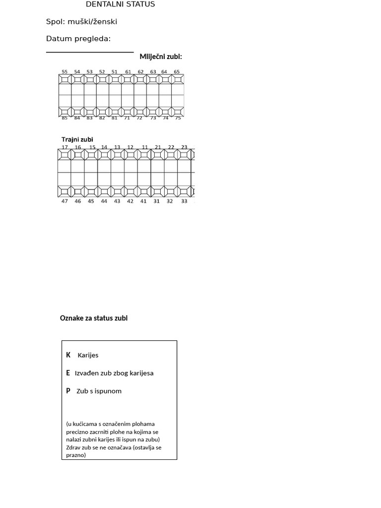 Dentalni Status | PDF