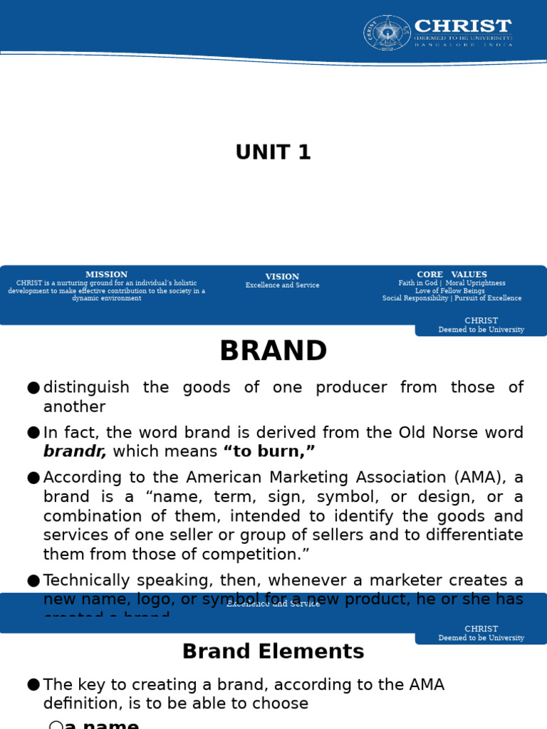 SBM Unit 1 | PDF | Brand | Marketing