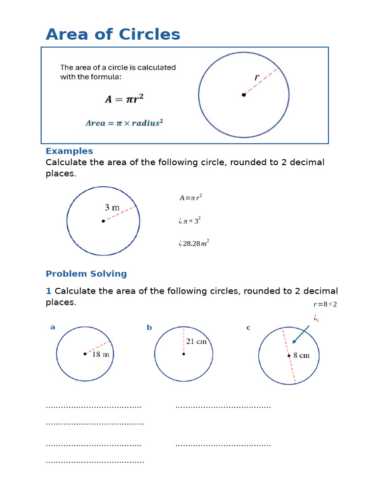 Area of Circles and Sectors - Differentiated | PDF