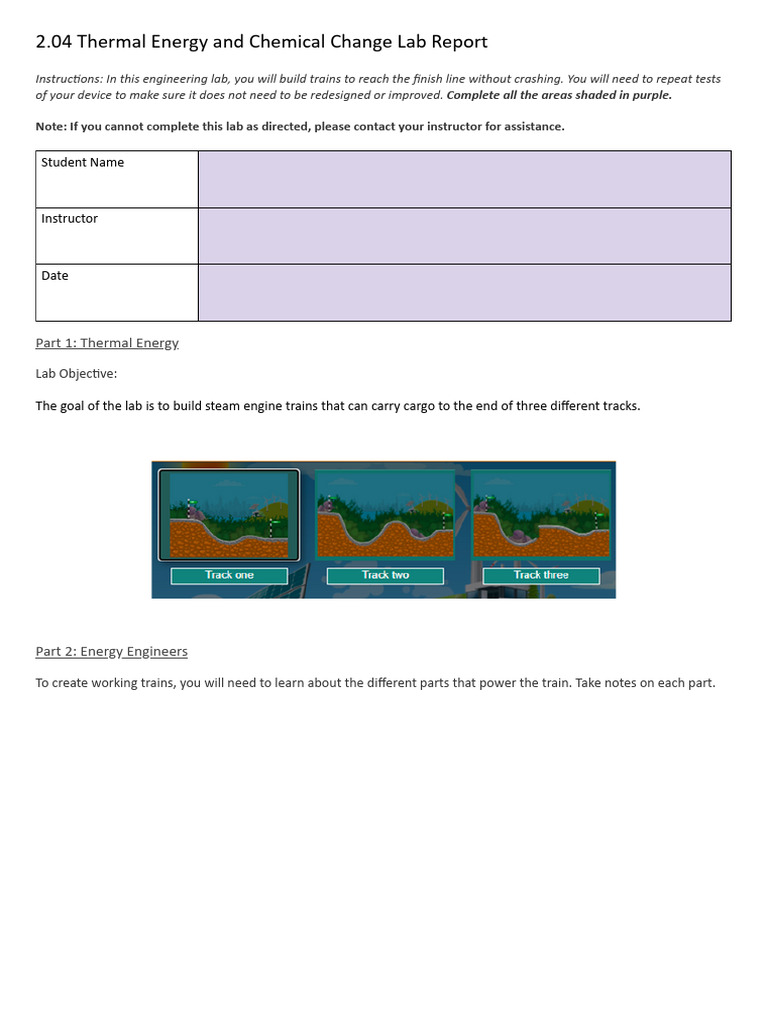 2.04 Thermal Energy and Chemical Change Lab Report | PDF | Physical ...