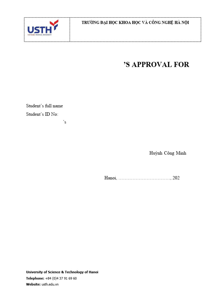 Internship Thesis Approval Form | PDF
