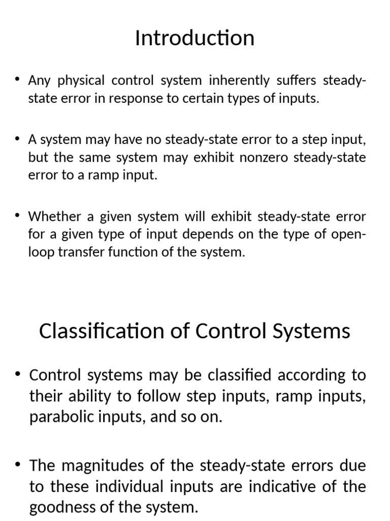 Lecture 6 Steady State Error | PDF | Steady State | Control Theory
