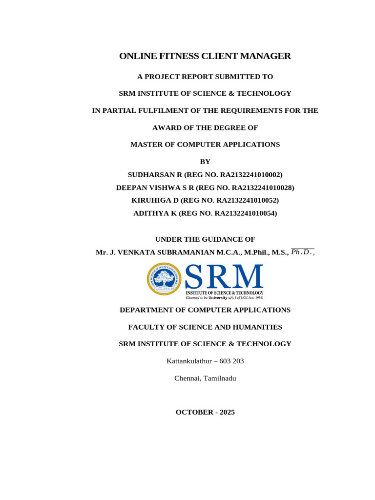 MCA Mini Project Documentation FCMS | PDF | Feasibility Study | World Wide Web