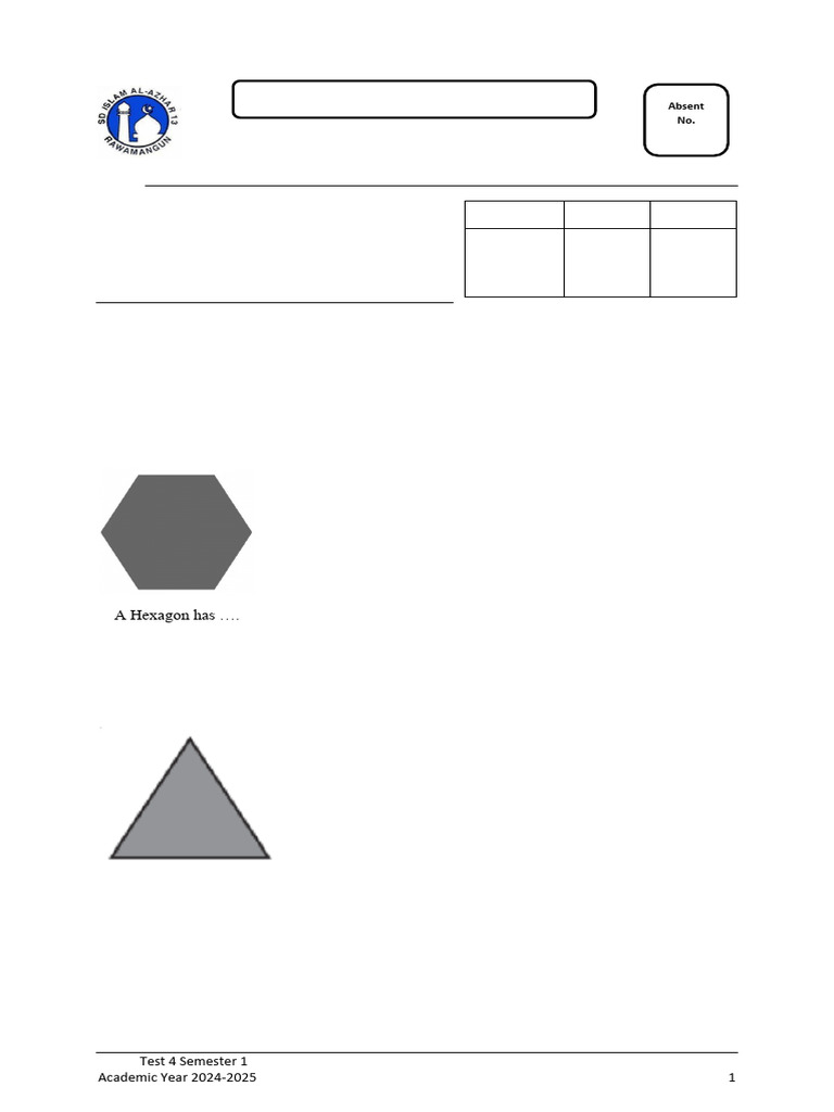 2D Assesment Math 4 Tp. 2024 - 2025 | PDF | Shape | Vertex (Geometry)