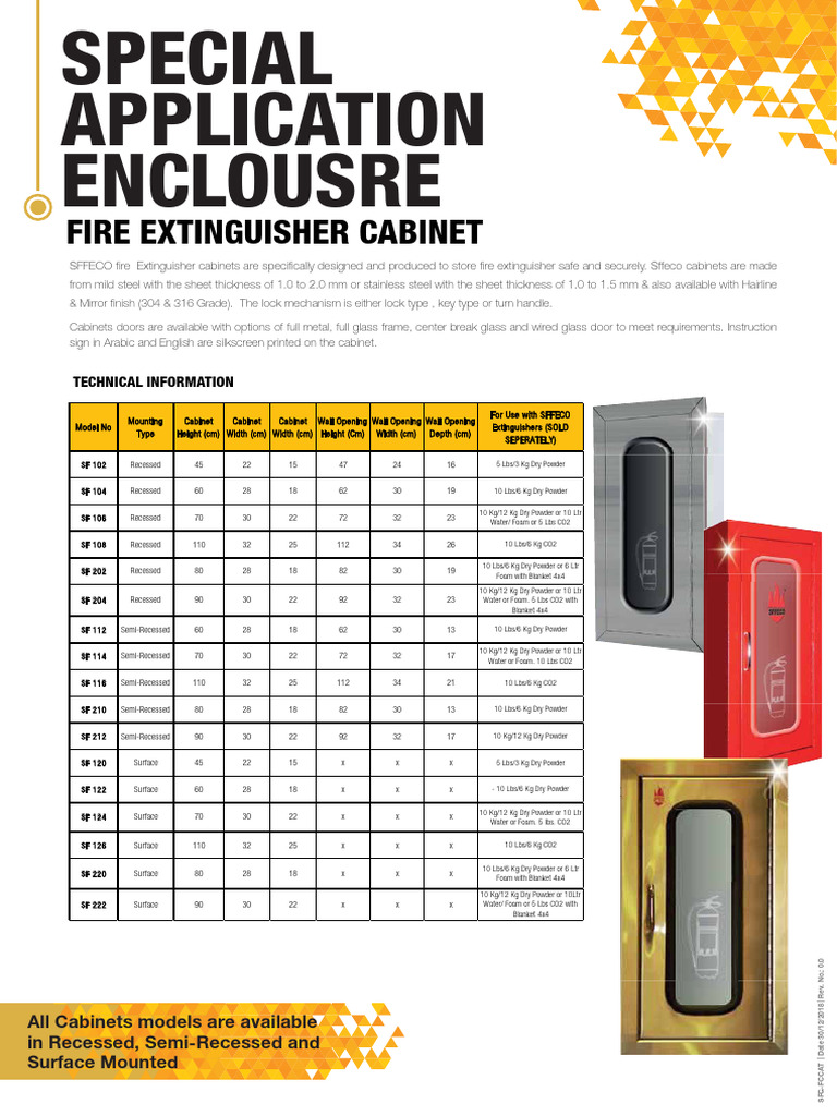 SFFECO Fire Extinguisher Cabinets Guide | PDF | Building Materials ...