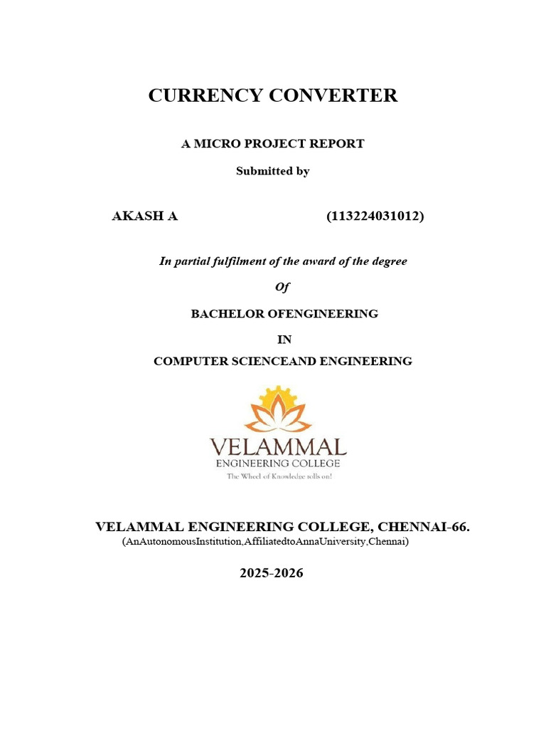 Currency Converter Project Overview | PDF | Cache (Computing ...