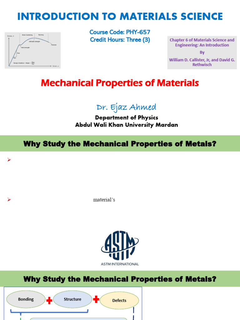 3-1-Mechanical Properties of Materials | PDF | Deformation (Engineering ...