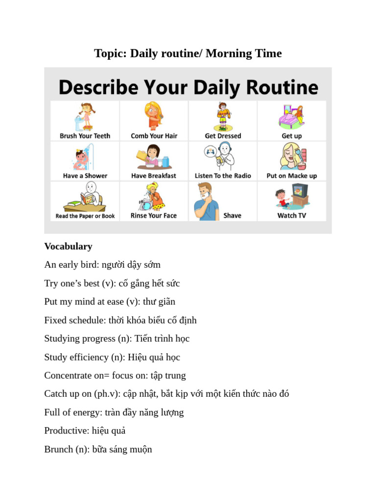 Daily Routine For E3, Pre Inter 1 | PDF