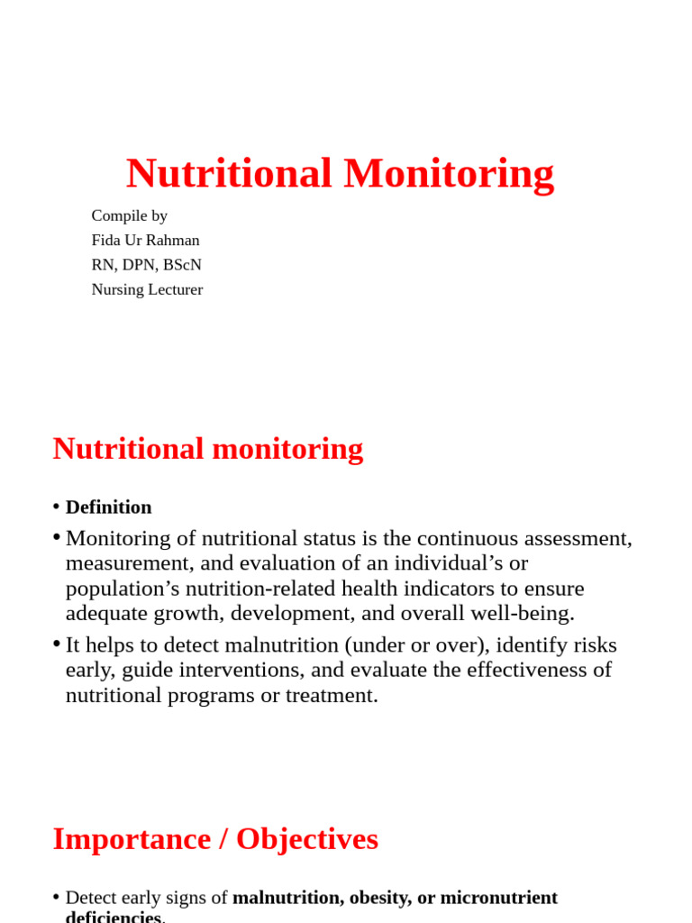Nutritional Monitoring Guide and Methods | PDF | Malnutrition | Obesity