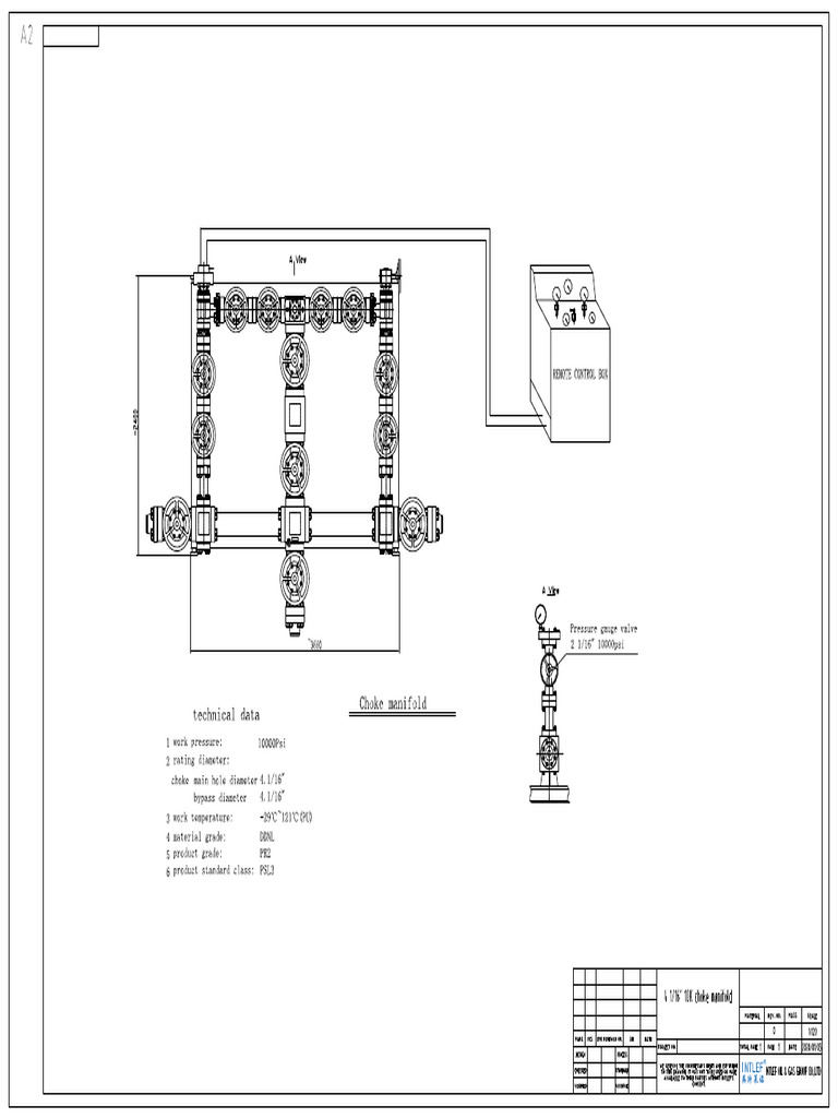 Operation Manual& Drawing of BOP - 4 1-16" 10000psi Choke Manifold | PDF
