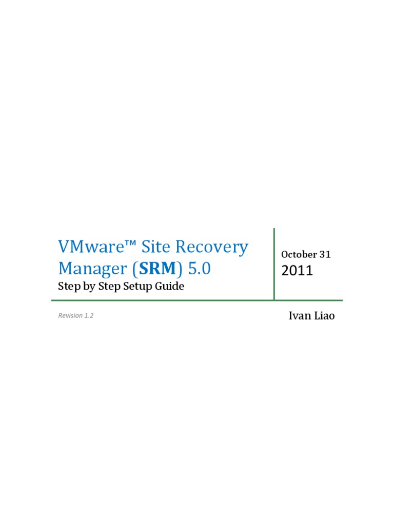 VMware Site Recovery Manager (SRM) 5.0 Step by Step Setup Guide | PDF ...