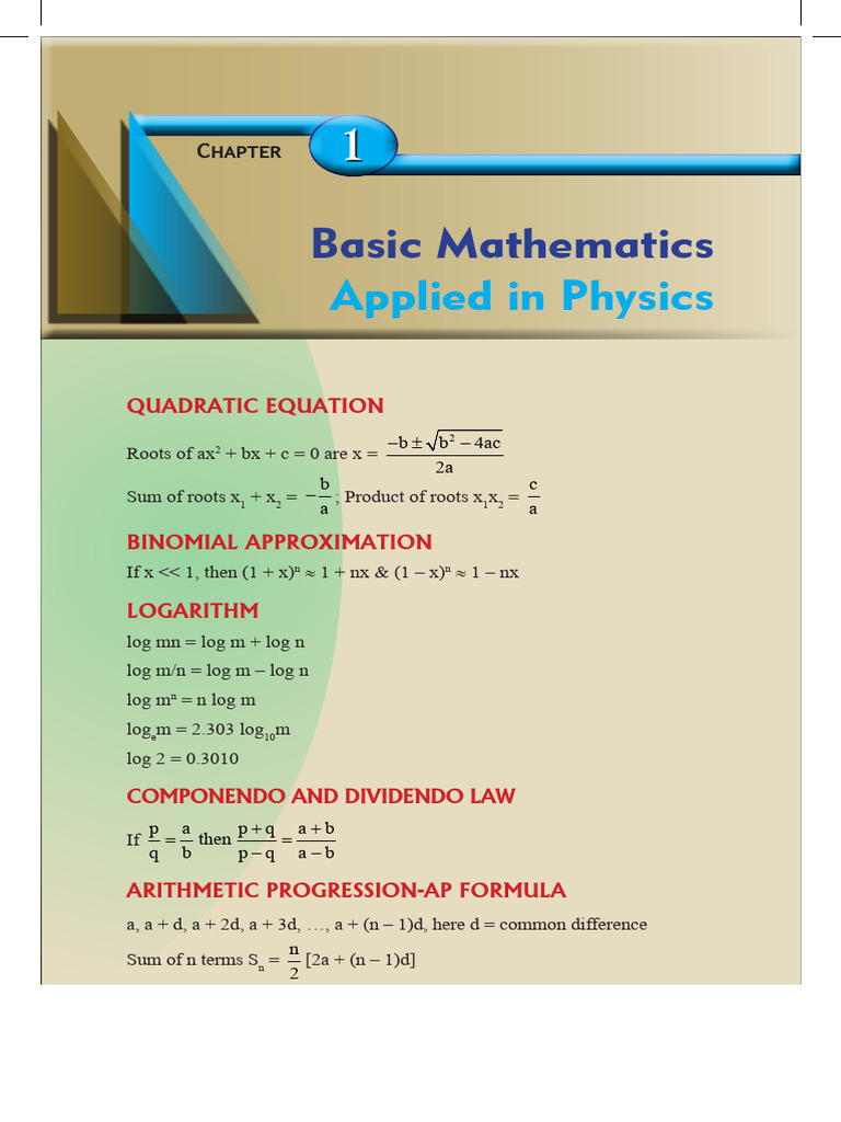 01. Basic mathematics and physics | PDF | Area | Elementary Geometry
