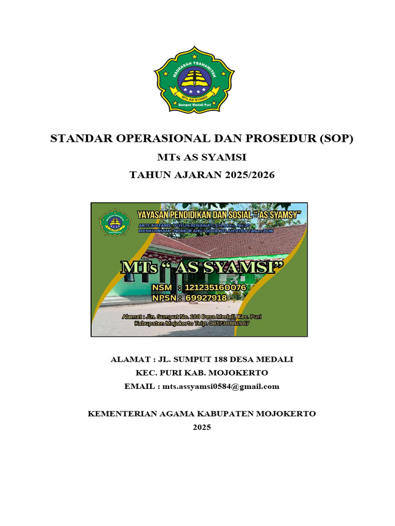 SOP MTs As Syamsi 2025/2026 | PDF