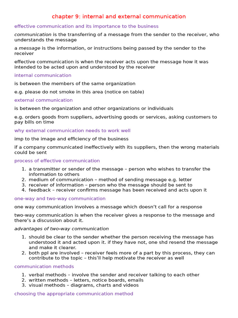 Effective Internal and External Communication | PDF | Communication ...