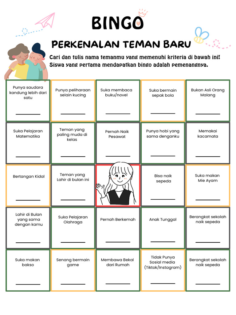 BINGO Perkenalan Teman Baru | PDF