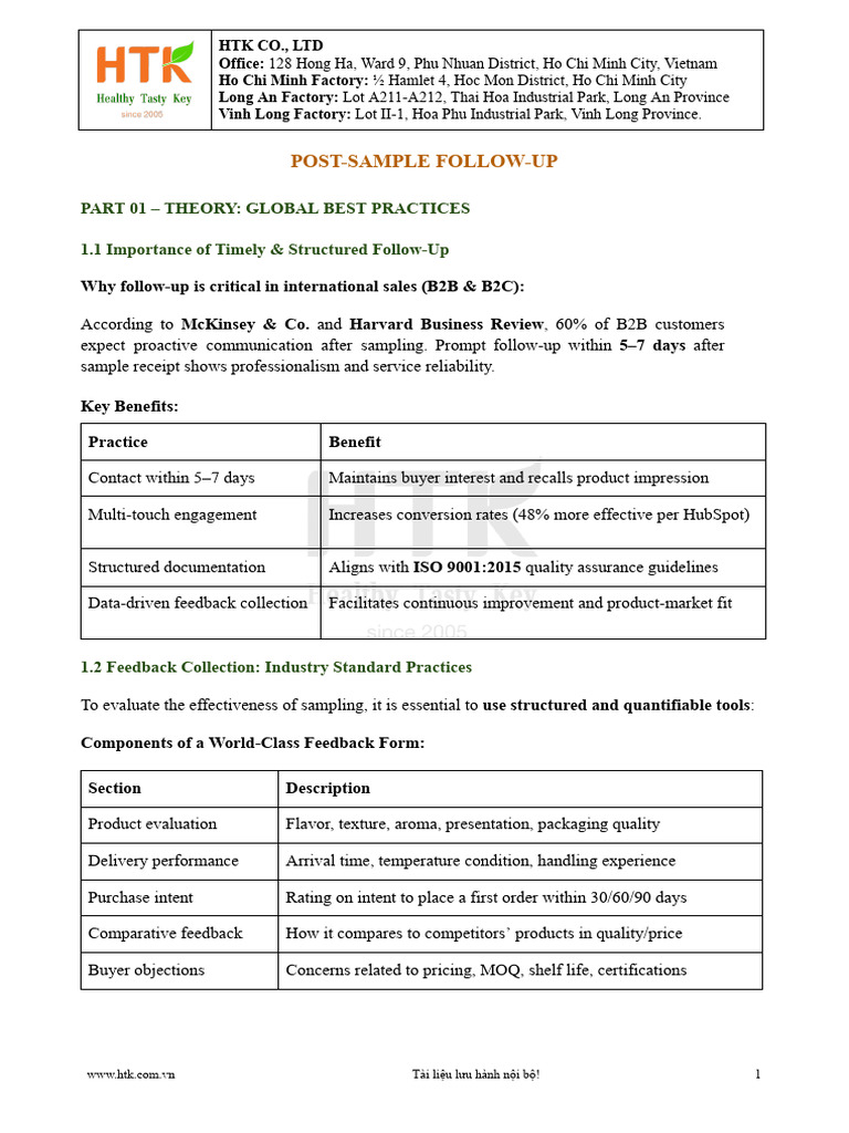Day 13.2 I Post-Sample Follow-Up | PDF | Business Process | Business ...
