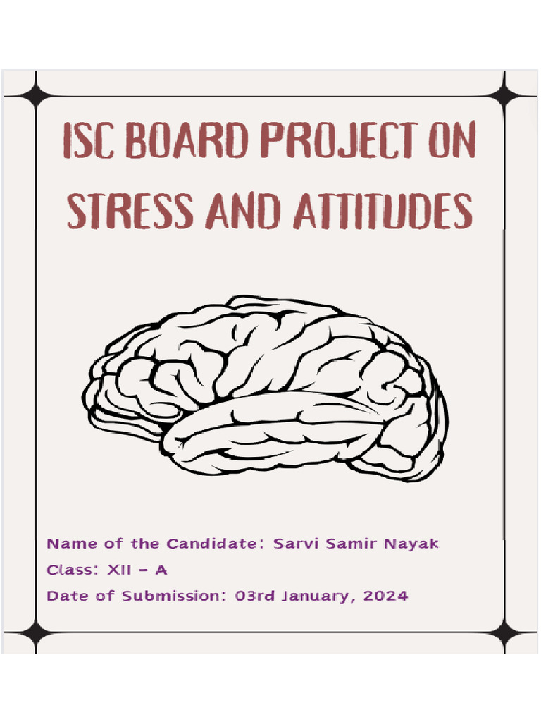 Sample Psychology Project | PDF | Stress (Biology) | Fight Or Flight ...