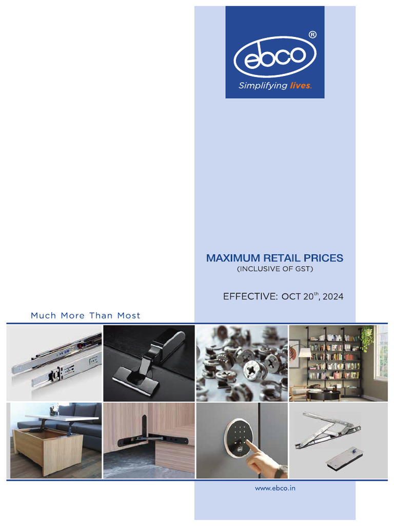 EBCO Hardware Fittings Price List | PDF | Door | Metals