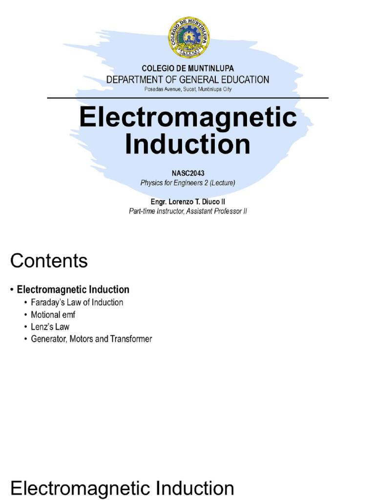 NASC2043 08 Electromagnetic Induction | PDF
