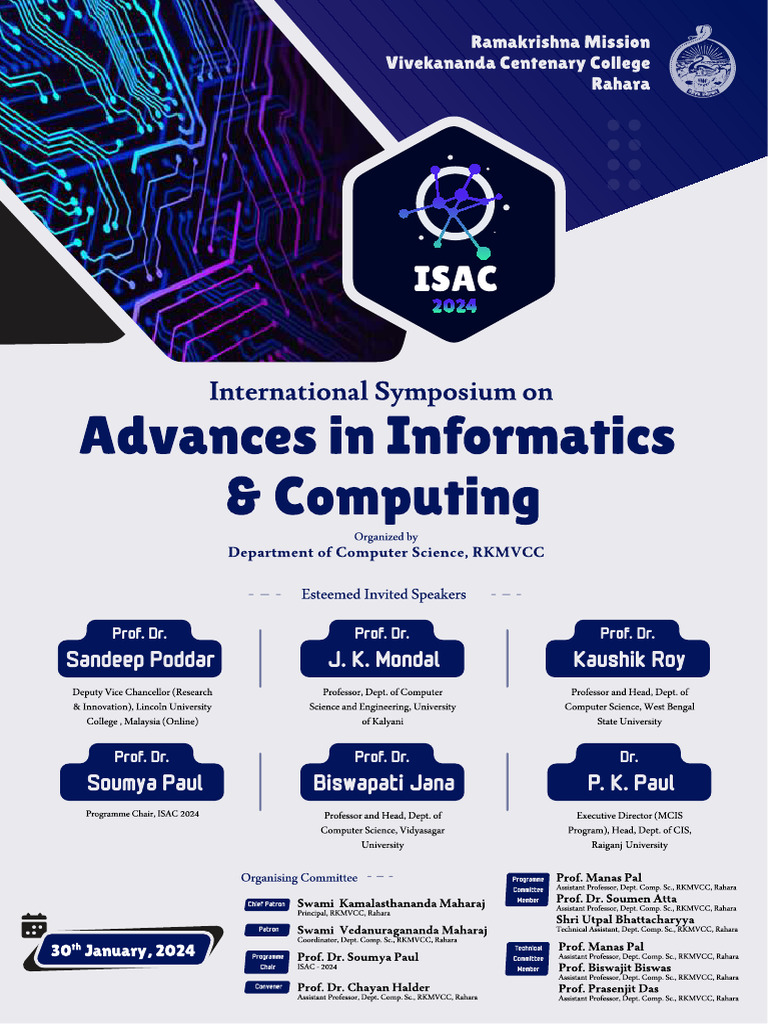 ISAC 2024 Brochure - Compressed | PDF | Swami Vivekananda | Ramakrishna ...