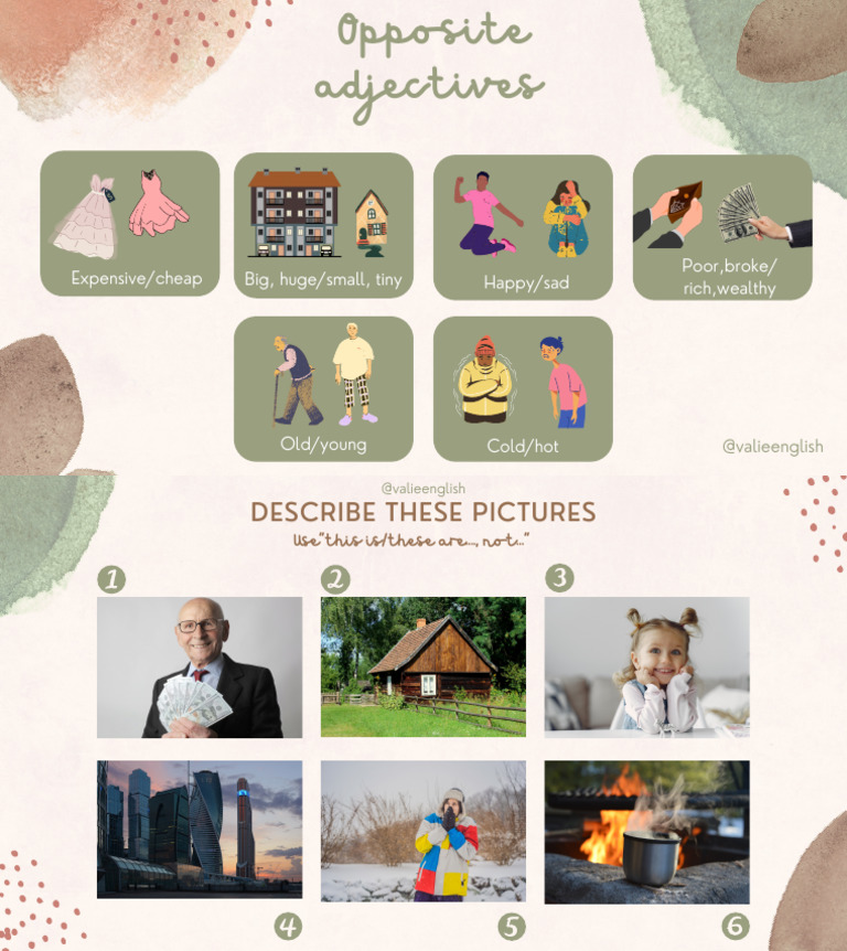 Opposite Adjectives A1 - A2 | PDF