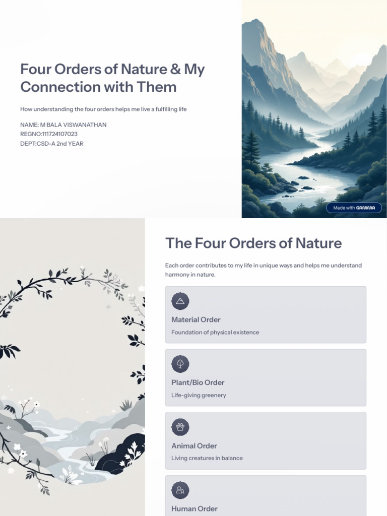 Understanding the Four Orders of Nature | PDF | Nature | Ecosystem
