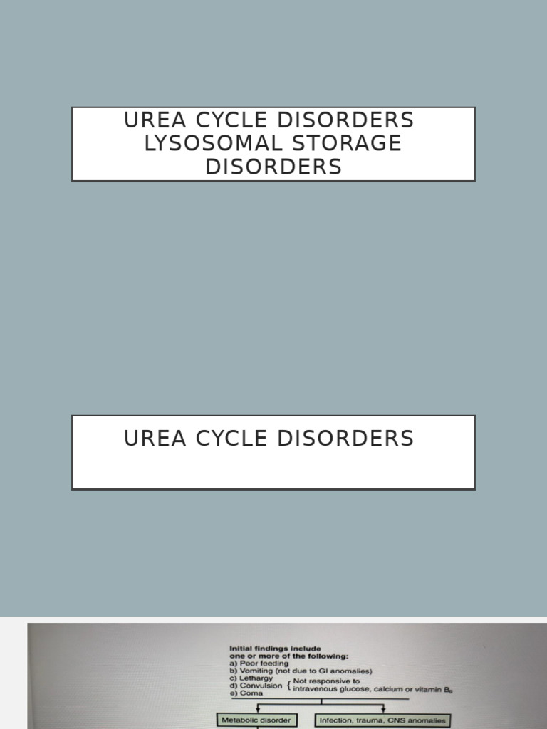 Urea Cycle Disorders Overview | PDF