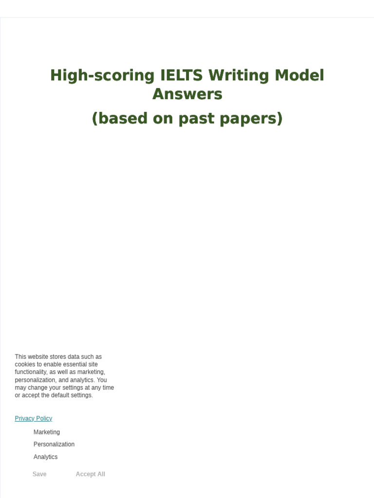 Ielts Writing Based On Past Questions | PDF