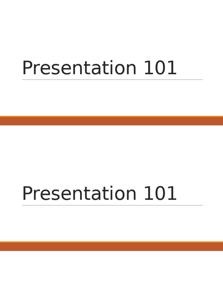 Presentation 101 | PDF