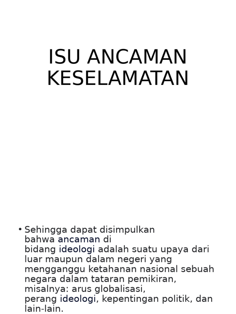 Isu Ancaman Keselamatan | PDF