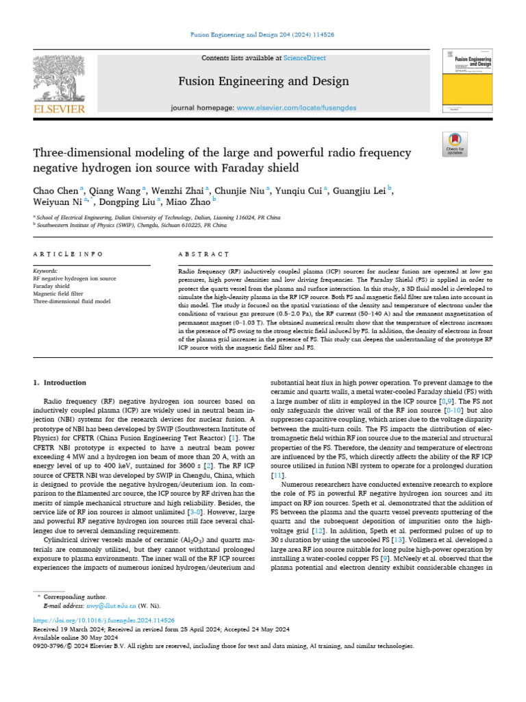 Three-Dimensional Modeling of The Large and Powerful Radio Frequency ...