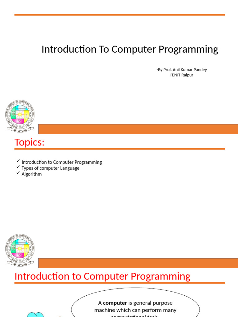Overview of Computer Programming Basics | PDF | Computer Programming ...