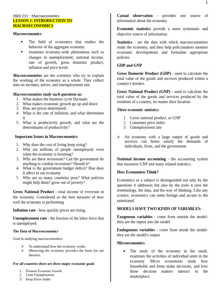 Macro Reviewer G1 G5 Compilation | PDF | Cost Of Living | Unemployment