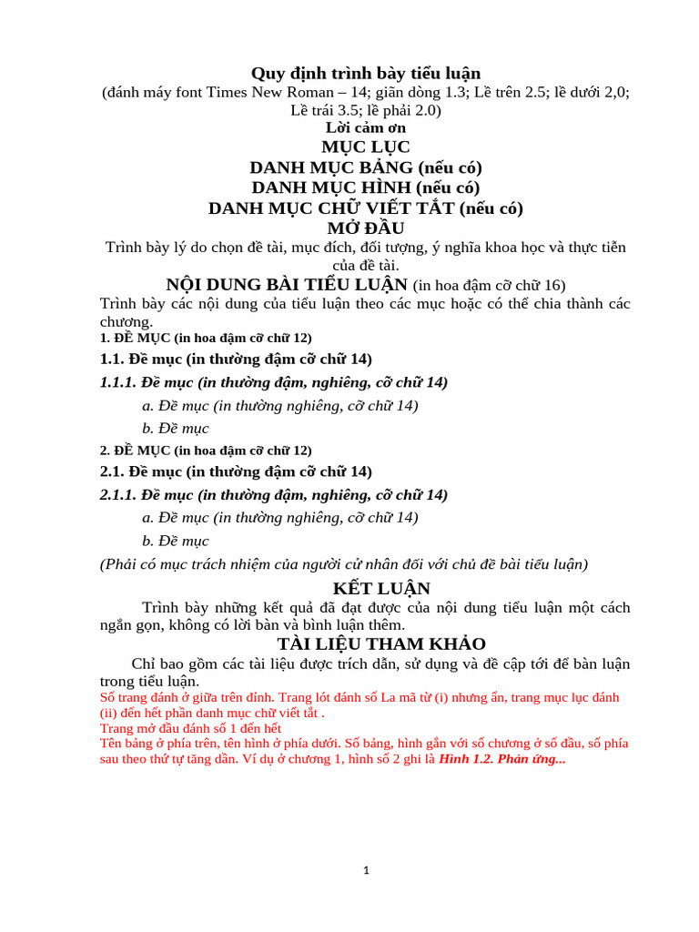 Yeu Cau Bai Tieu Luan | PDF