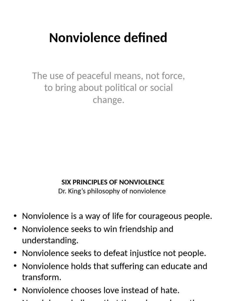Principles and Steps of Nonviolence | PDF