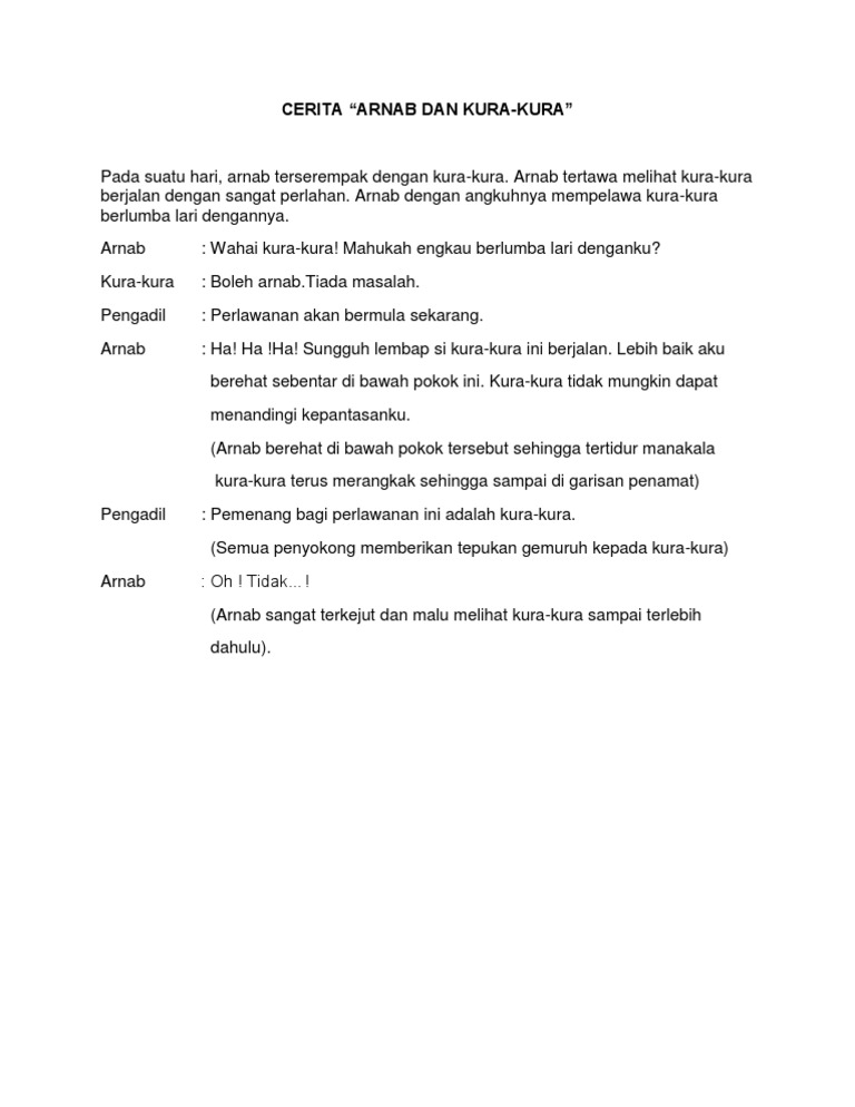 Dialog Cerita Arnab Dan Kura-Kura | PDF
