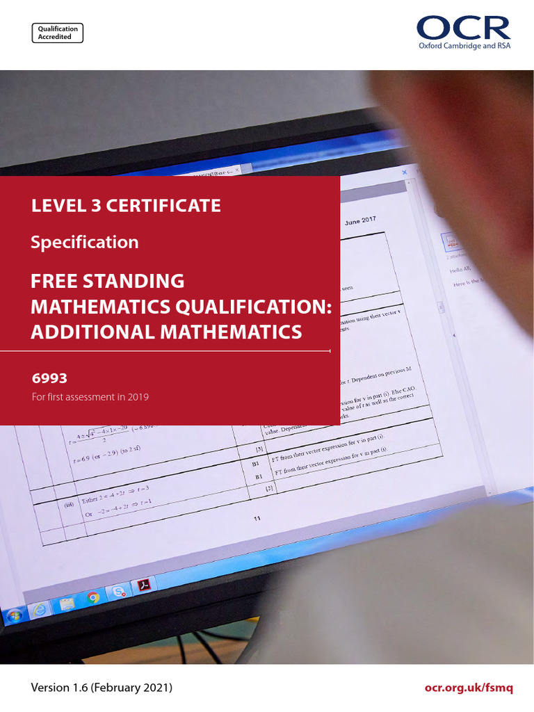Additional Maths Specification | PDF | Trigonometric Functions | Integral