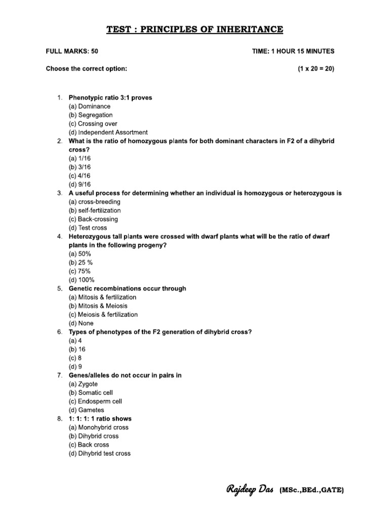 Inheritance Biology Xii | PDF