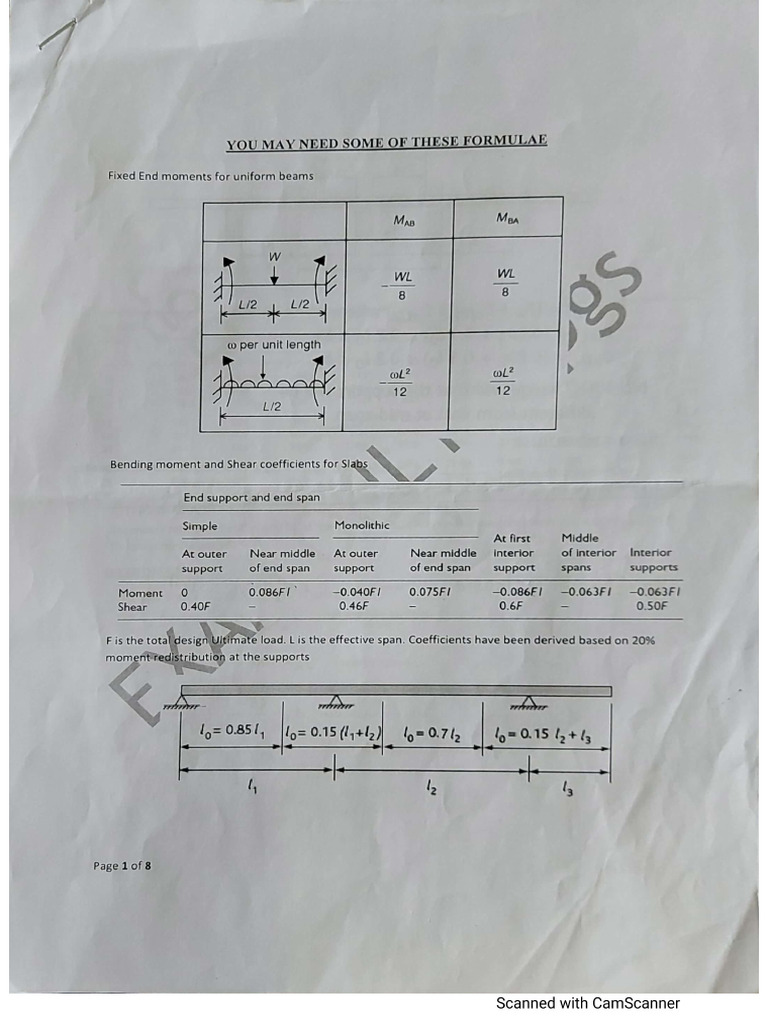 Design Tables and Eqns | PDF