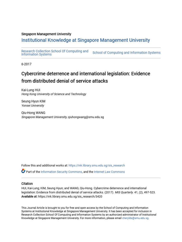 Cybercrime Deterrence via International Law | PDF | Crimes | Crime ...