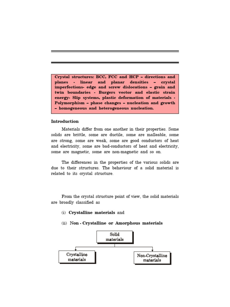 Crystallography: Structures and Properties | PDF | Crystal Structure ...