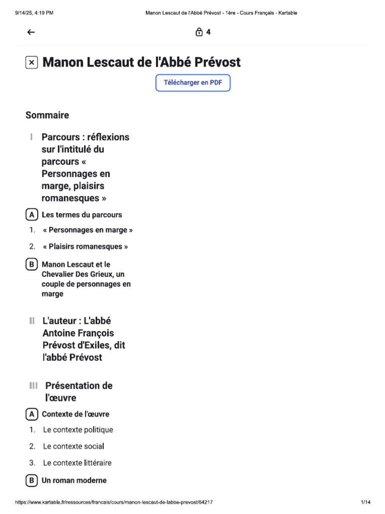 Manon Lescaut Explication | PDF