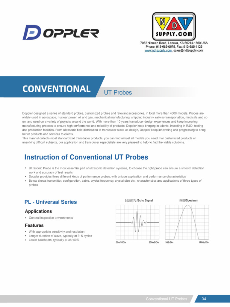 Doppler - Probe Data Sheet - ConV | PDF